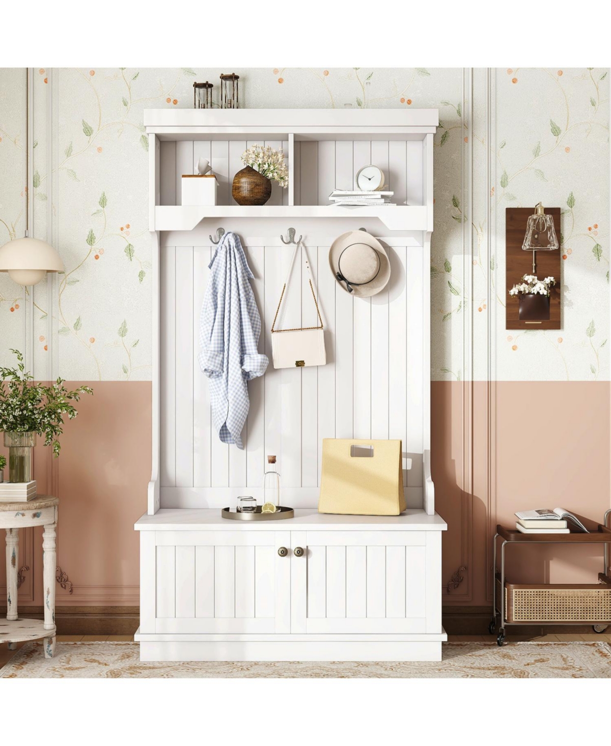 Click here for Streamdale Hall Tree Entryway Shoe Bench Coat Rack... prices