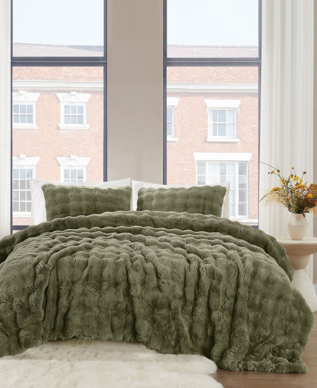 Click here for Brooklyn Loom Bubble Faux Fur 3-Pc. Comforter Set... prices
