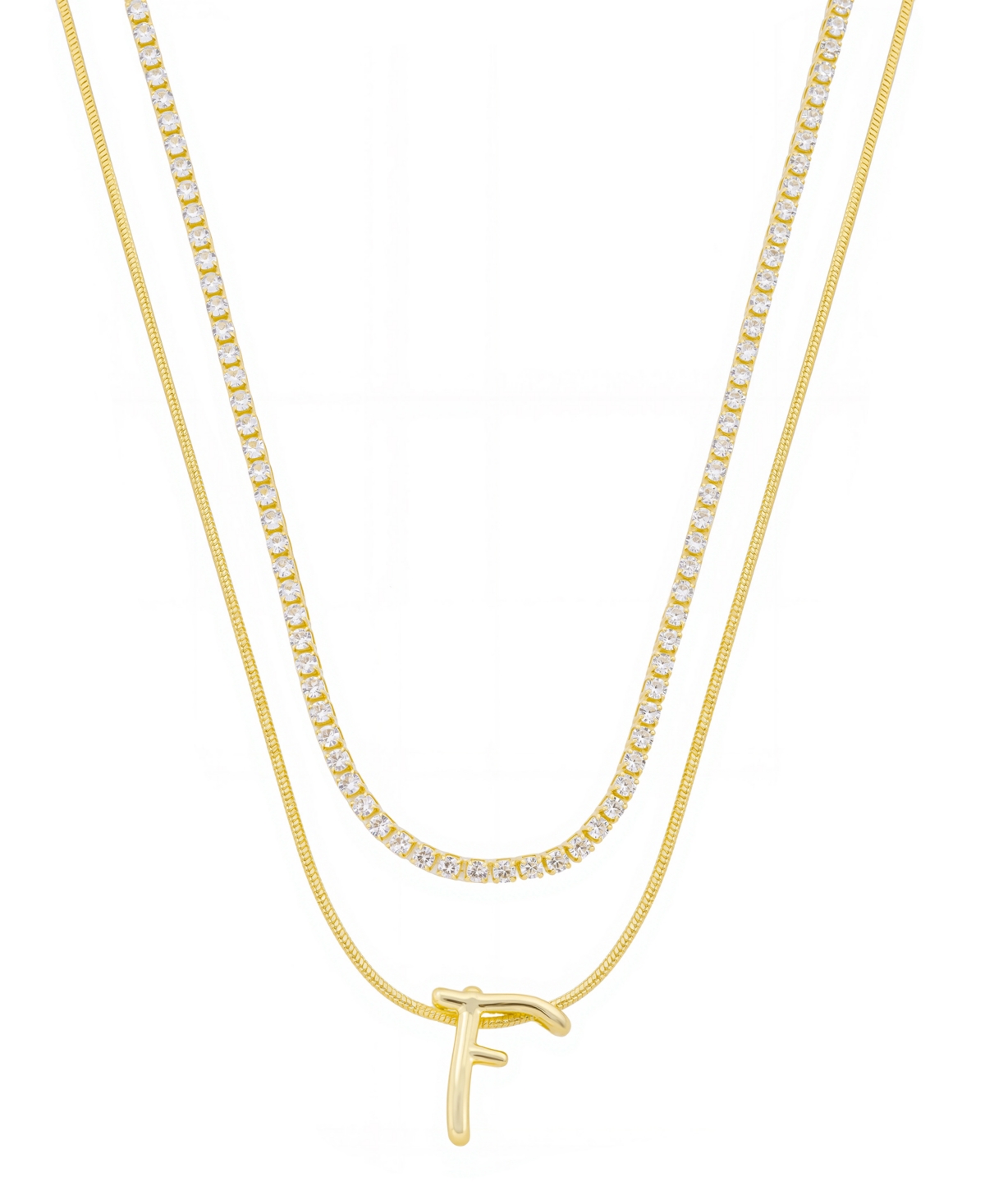 Click here for Unwritten Letter F Initial Snake Chain Cubic Zirco... prices