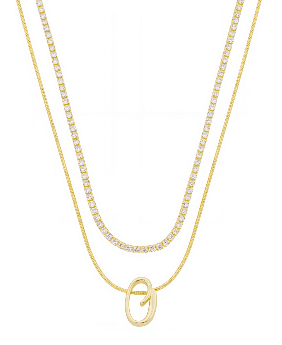 Click here for Unwritten Letter O Initial Snake Chain Cubic Zirco... prices