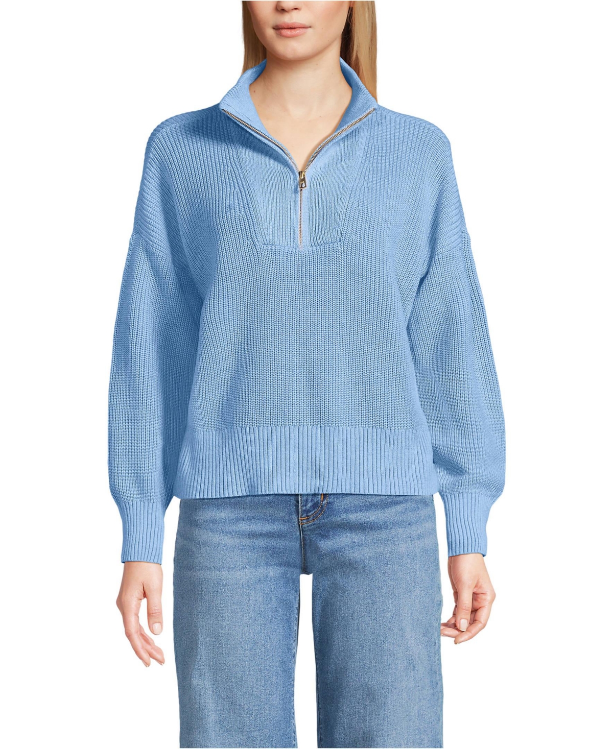 Click here for Lands End Womens Drifter Shaker Wedge Quarter Zip... prices