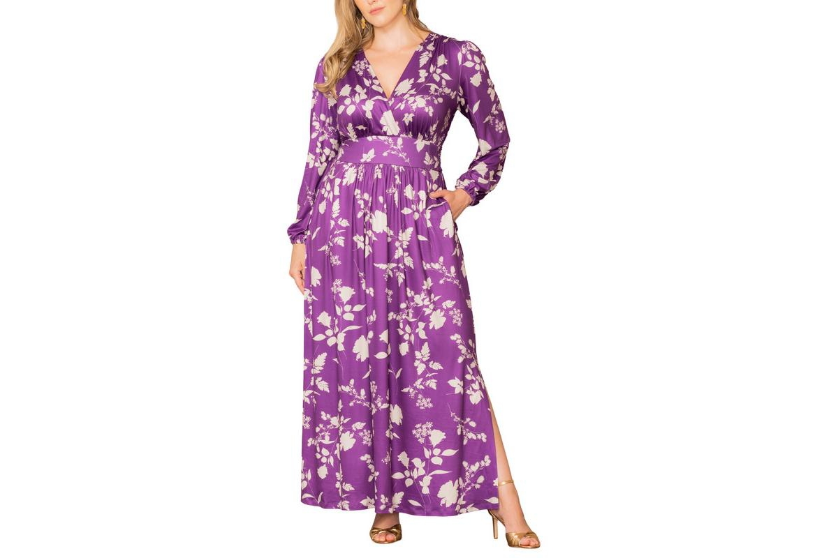 Click here for Kiyonna Plus Size Kelsey Long Sleeve Maxi Dress -... prices