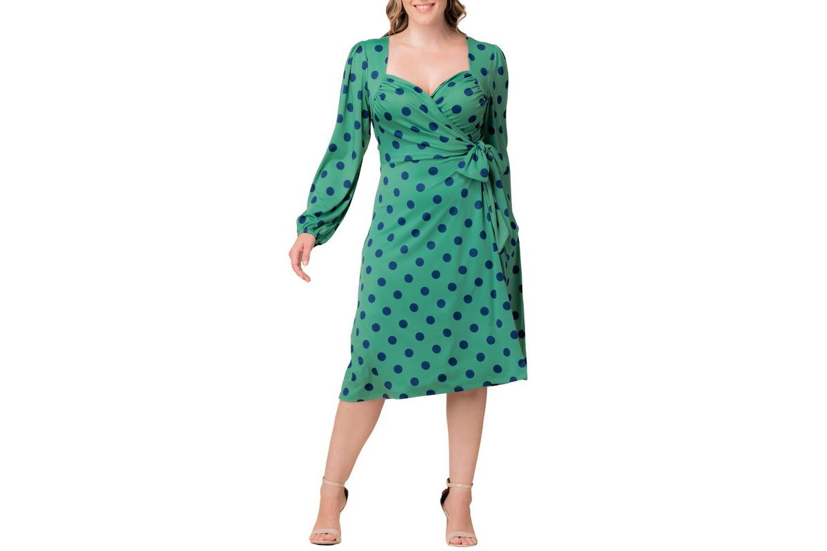 Click here for Kiyonna Plus Size Socialite Sweetheart Wrap Dress... prices