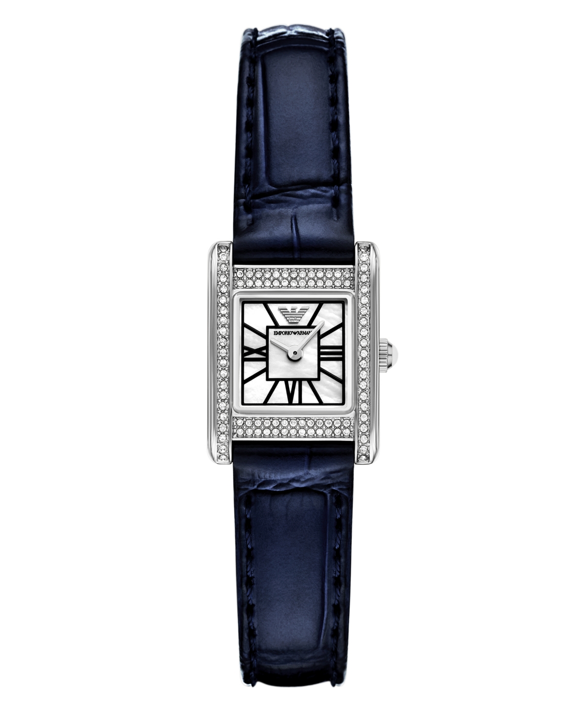 Click here for Emporio Armani Womens Two-Hand Blue Leather Watch... prices