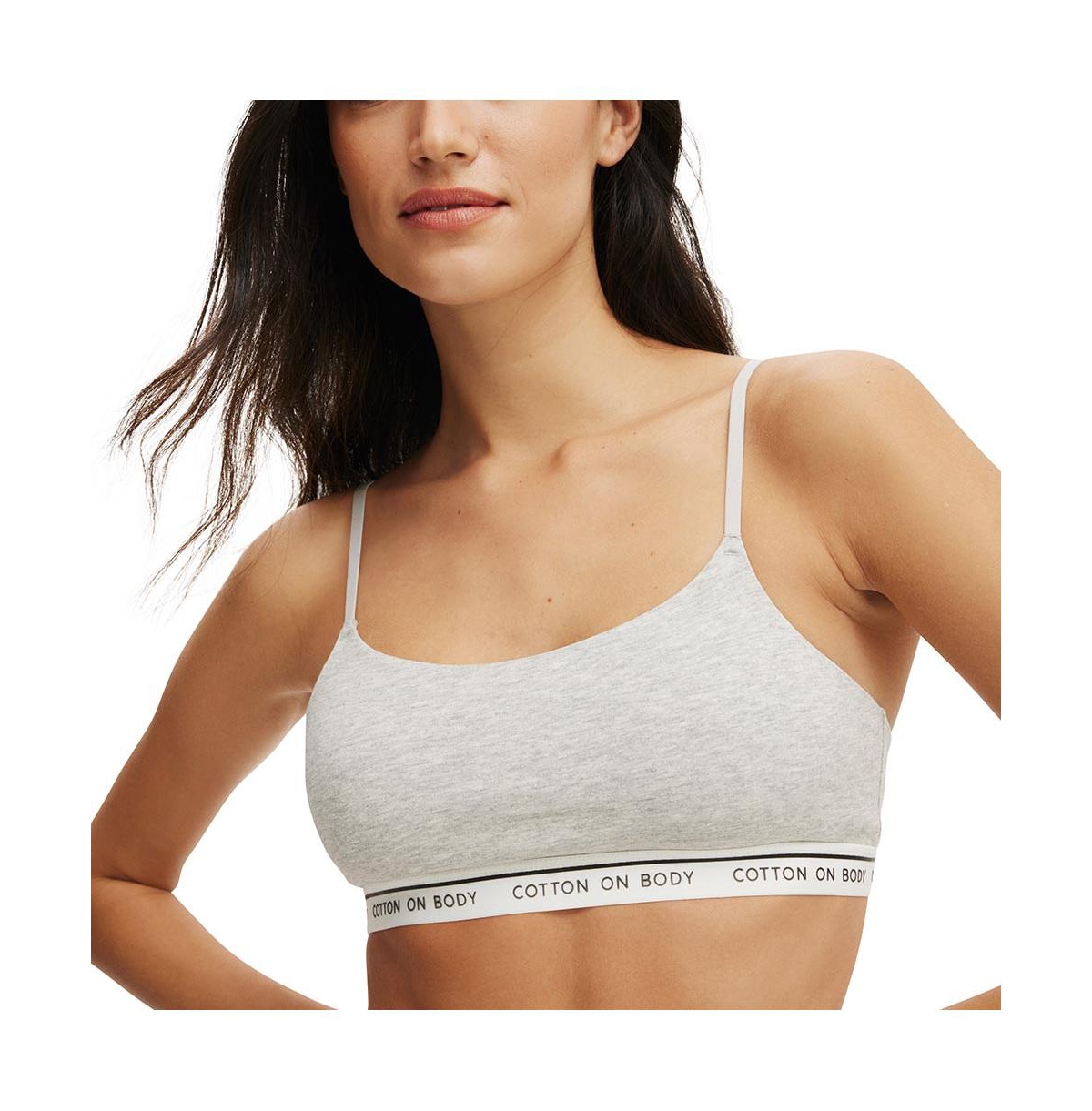 Click here for Cotton On Womens Branded Cotton Scoop Bralette - G... prices