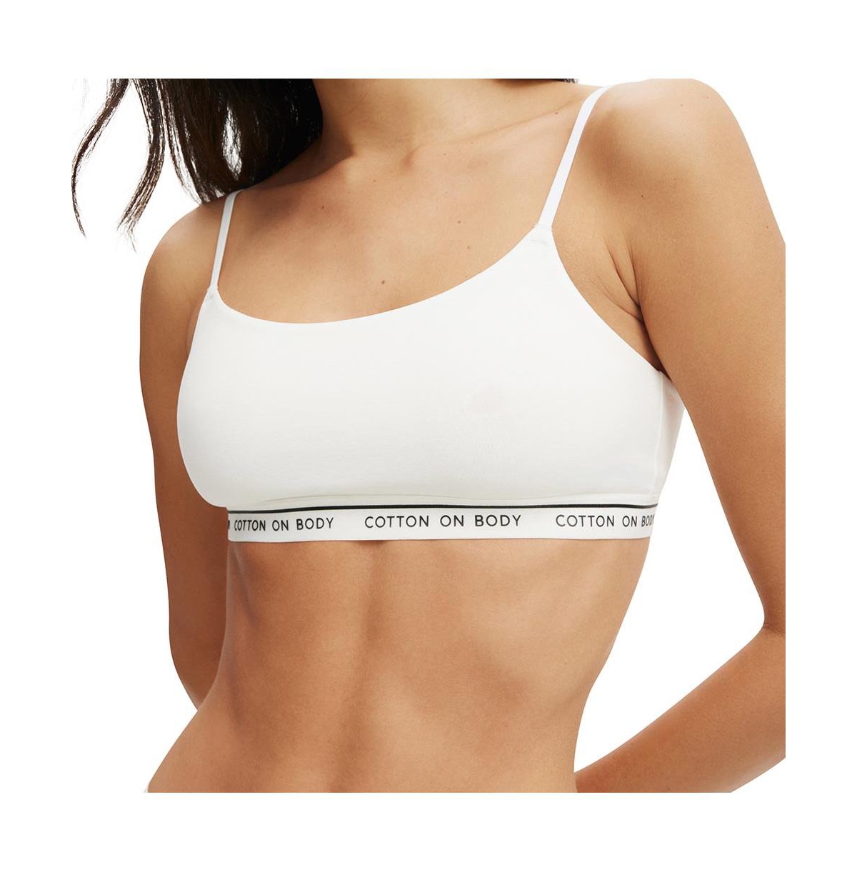 Click here for Cotton On Womens Branded Cotton Scoop Bralette - W... prices