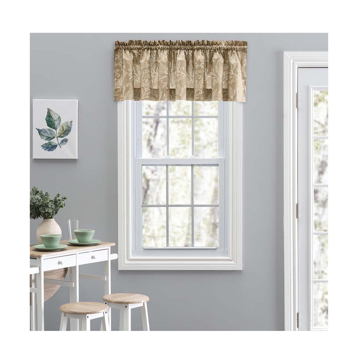 Click here for Ellis Curtain Lexington Leaf Pattern on Colored Gr... prices