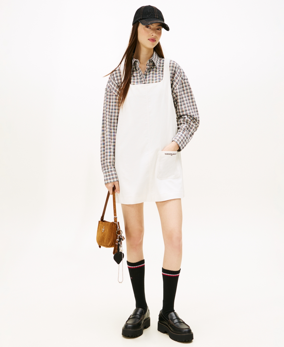 Click here for Tommy Jeans Womens Corduroy Pinafore Scoop Neck Dr... prices