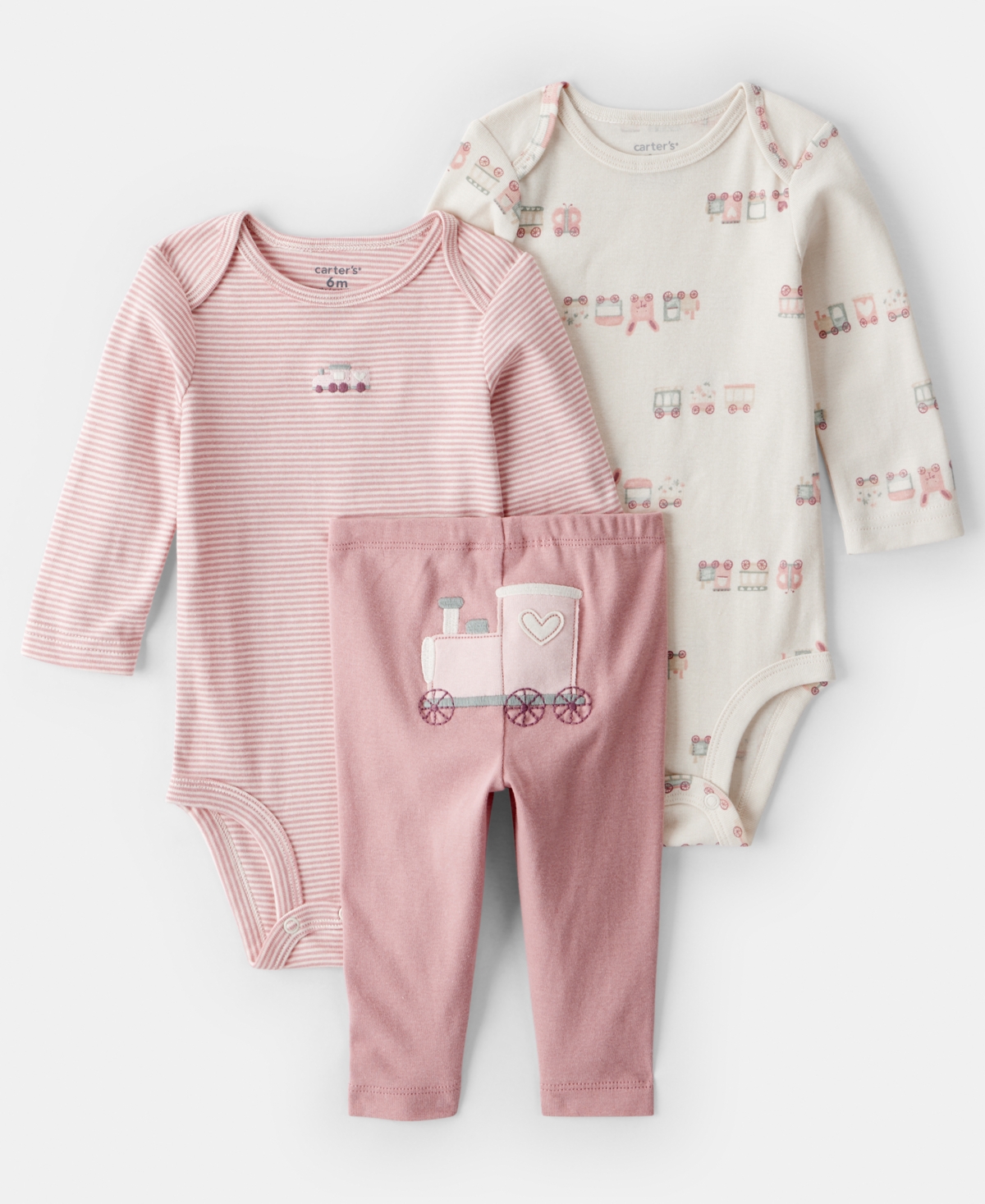 Click here for Carters Baby Girls 3-Piece Train Print Bodysuit  L... prices