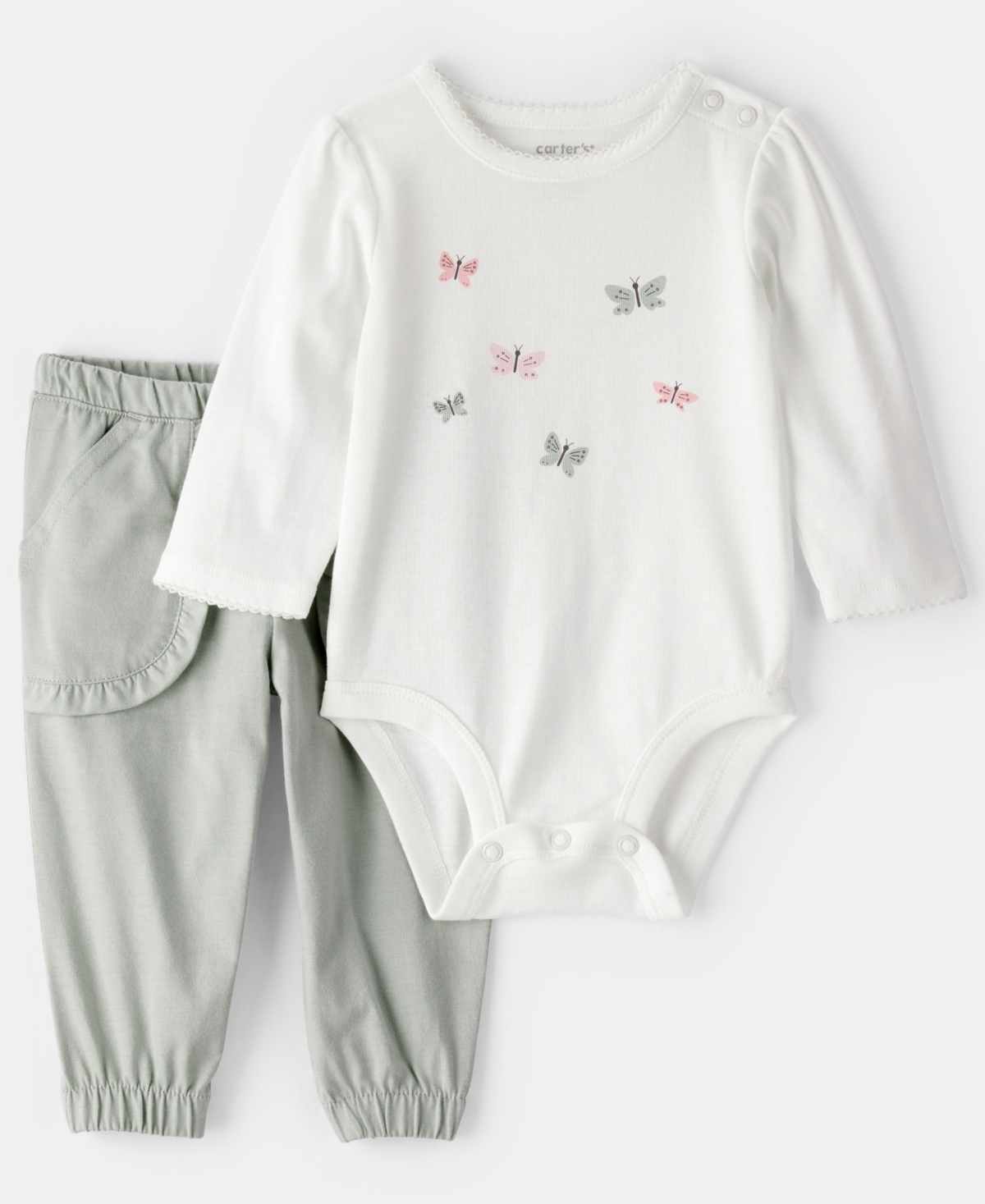 Click here for Carters Baby Girls 2-Piece Butterfly Bodysuit and... prices
