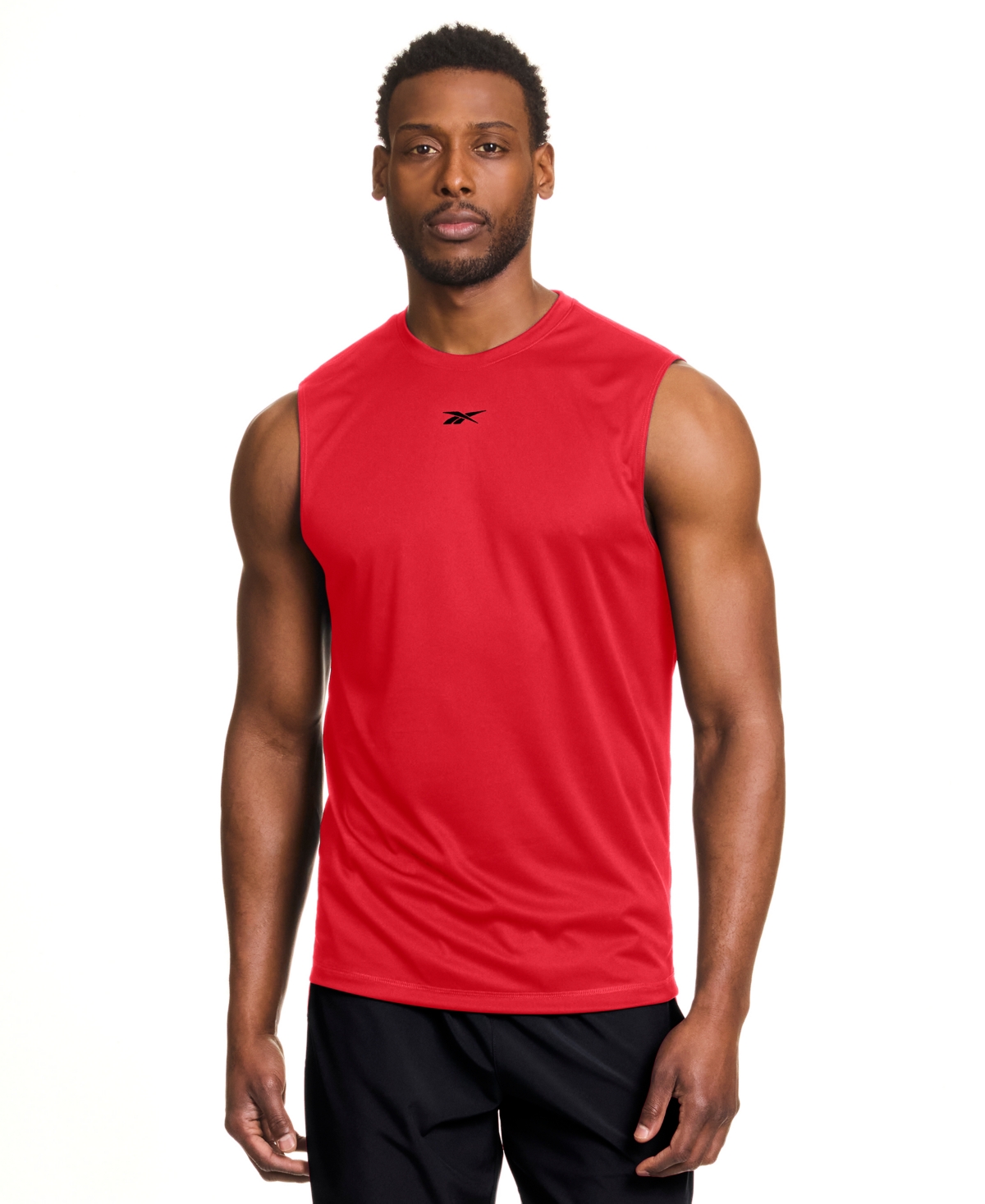 Click here for Reebok Mens Sleeveless Logo Tech Tank Top - Energy... prices