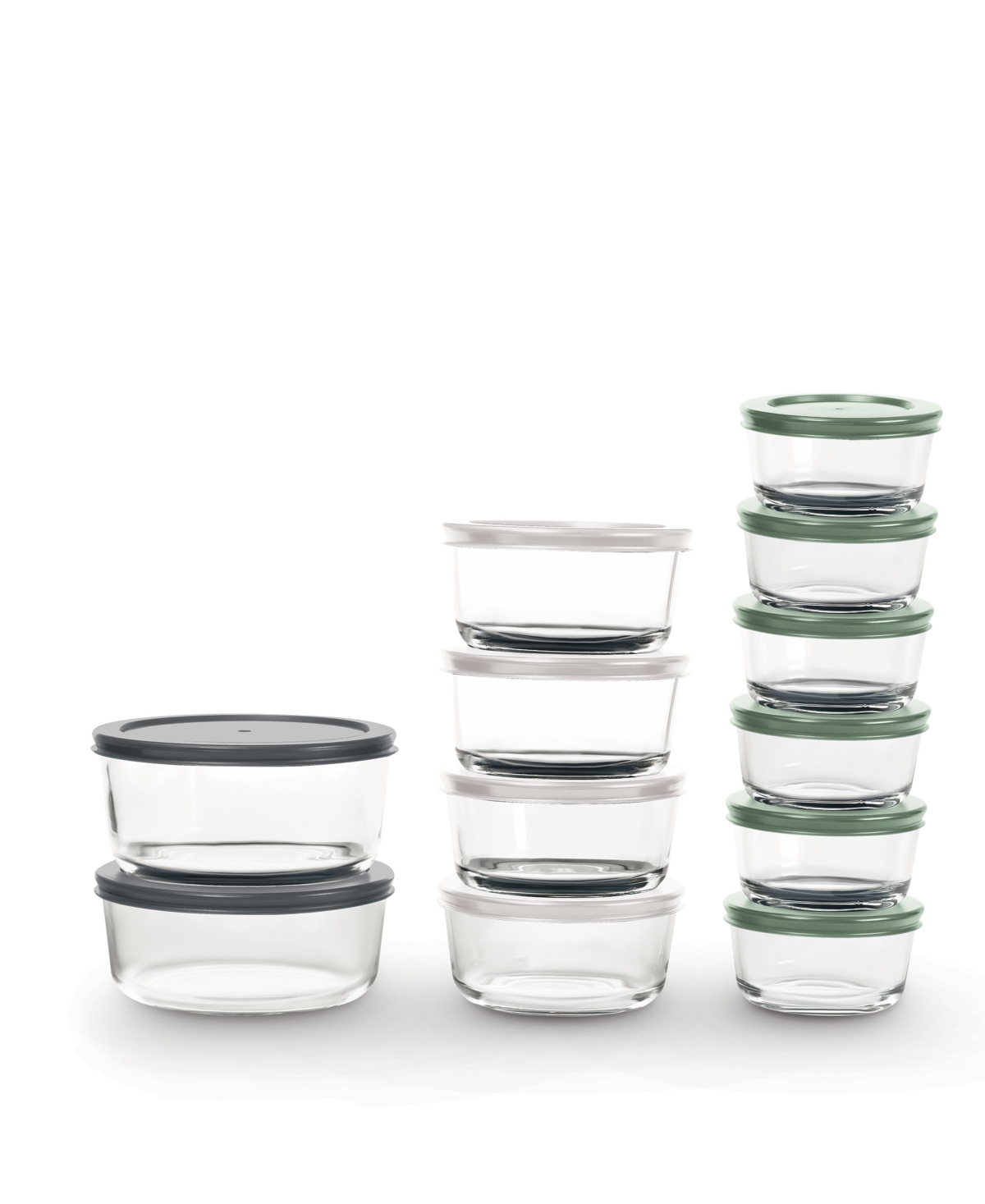 Click here for 24 Pc Glass Containers - Green Multi prices