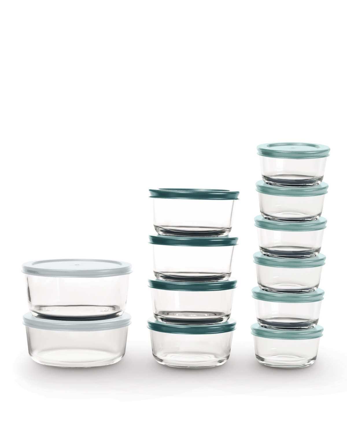 Click here for 24 Pc Glass Containers - Teal Multi prices