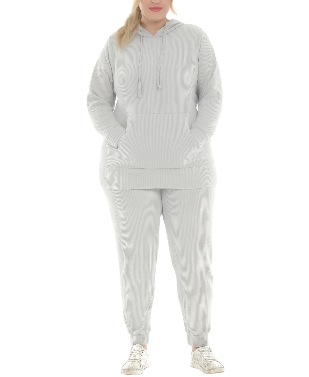 Click here for White Mark Plus Size Super Soft Two Piece Ribbed S... prices