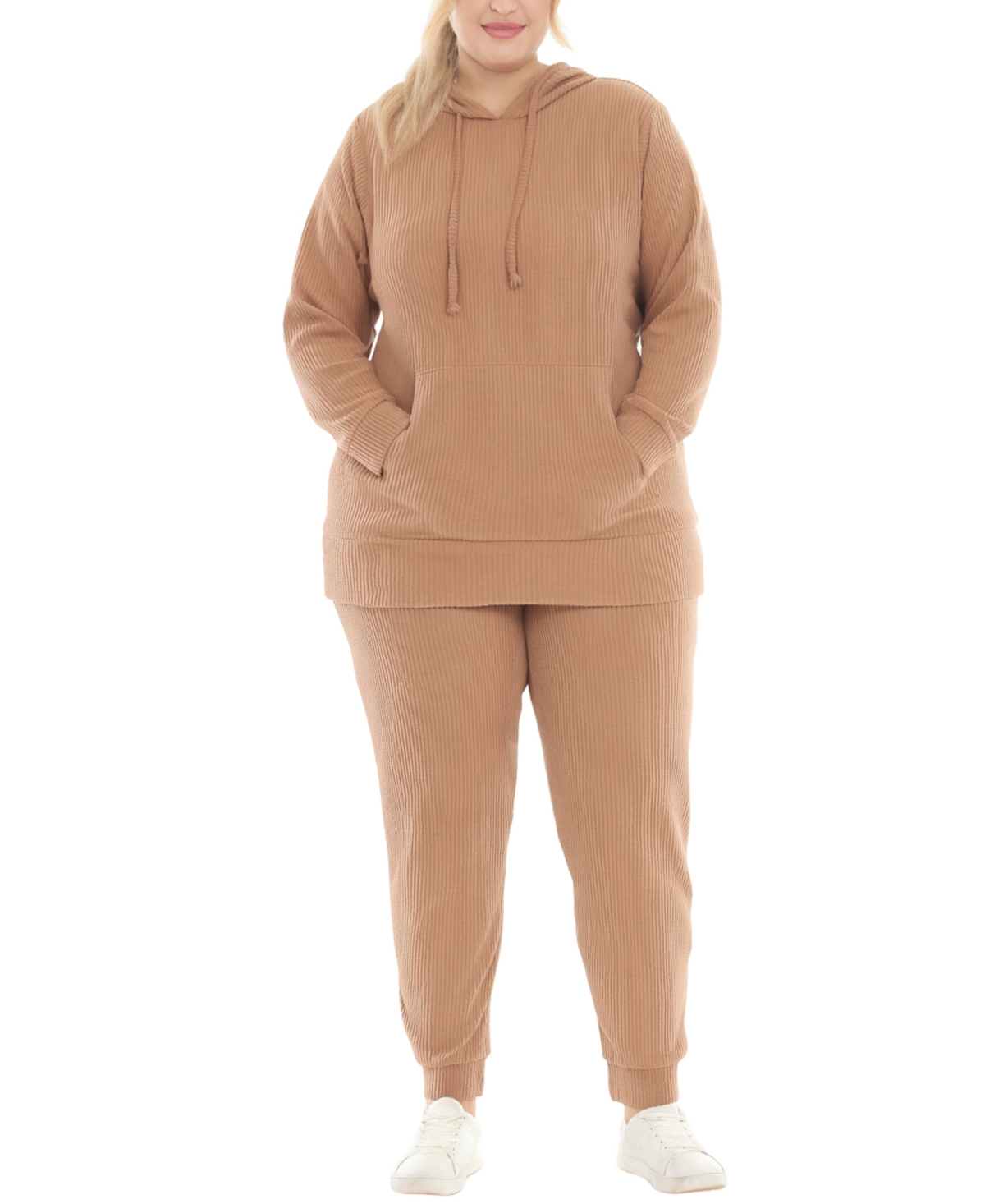 Click here for White Mark Plus Size Super Soft Two Piece Ribbed S... prices