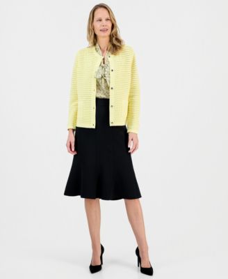 Click here for Kasper Womens Textured Stitch Button Front Cardiga... prices