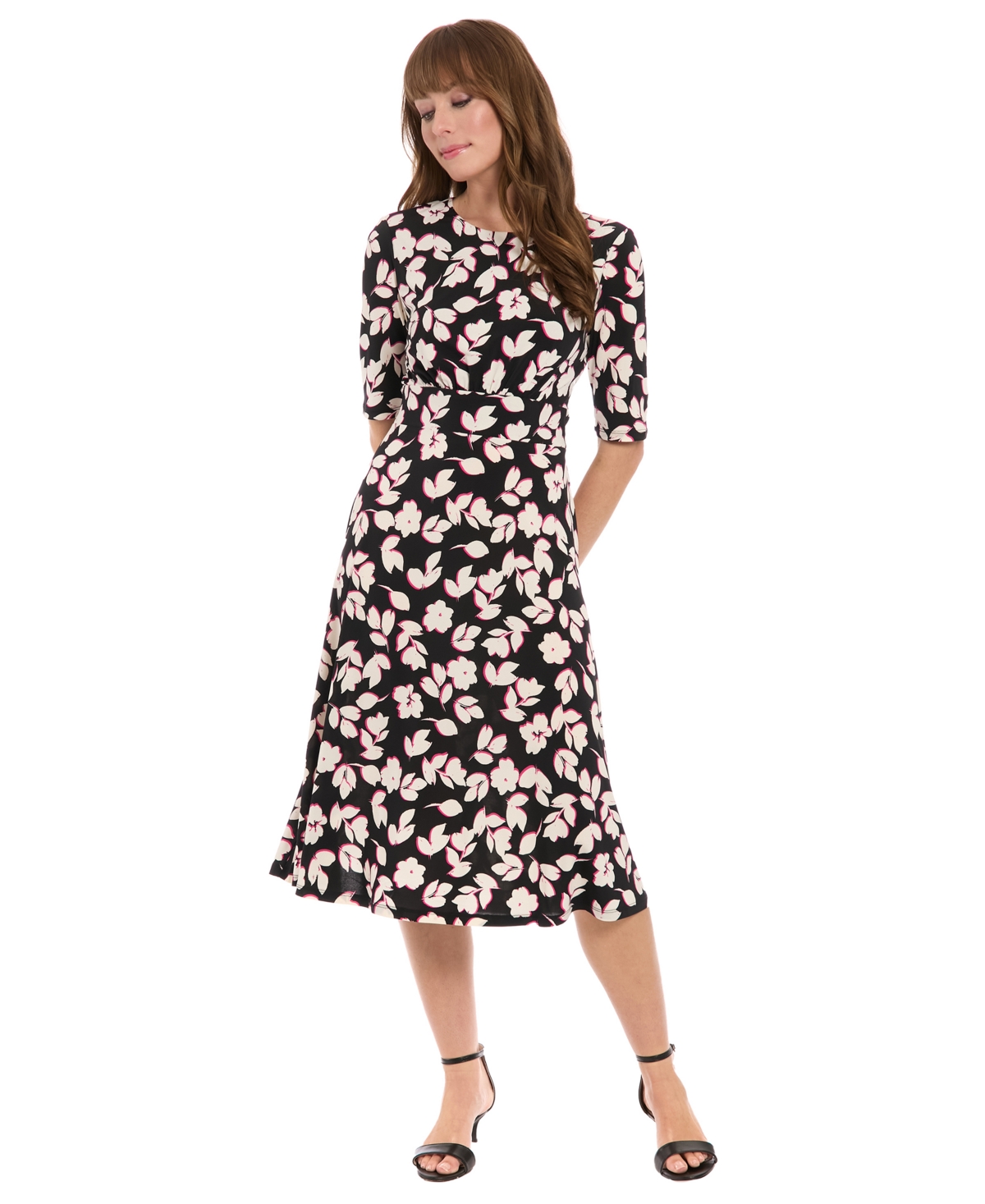 Click here for London Times Womens Inset Waist Midi Dress - Open... prices