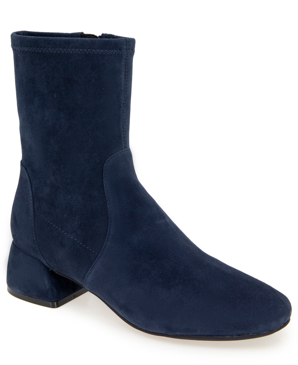 Gentle Souls Womens Emily Block Heel Booties - Navy Suede