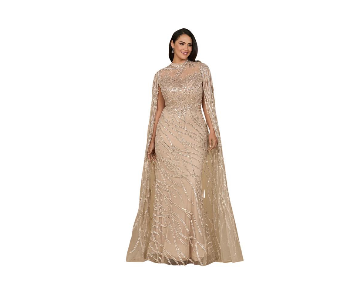 Click here for Lara Womens High Neck Gown with Long Cape Sleeves... prices