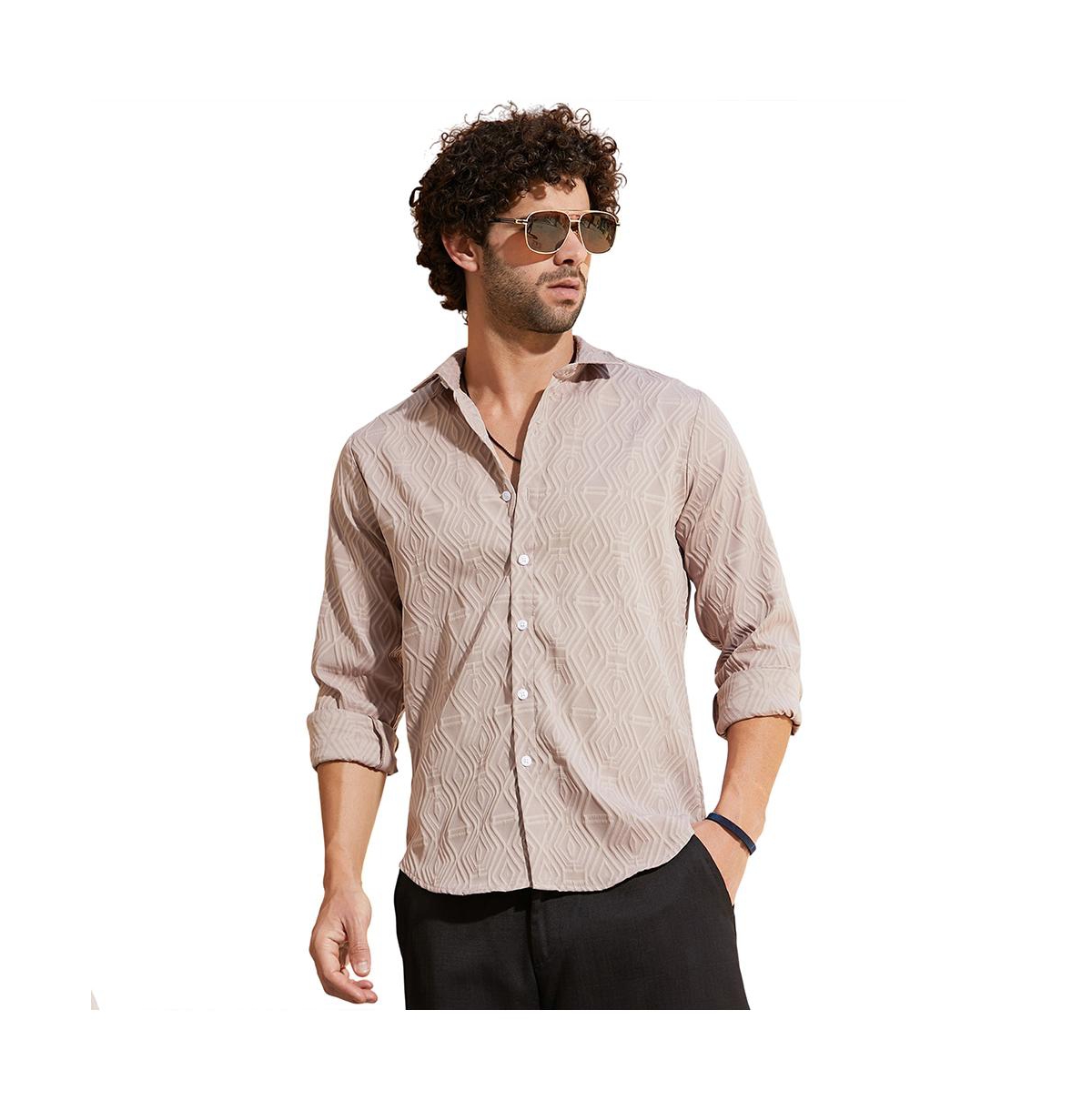 Click here for Campus Sutra Mens Dusty Pink Illuminator-Tactile S... prices