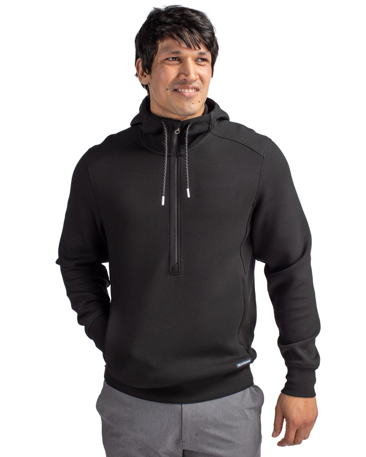 Click here for Cutter & Buck Mens Roam Eco Half Zip Recycled Hood... prices