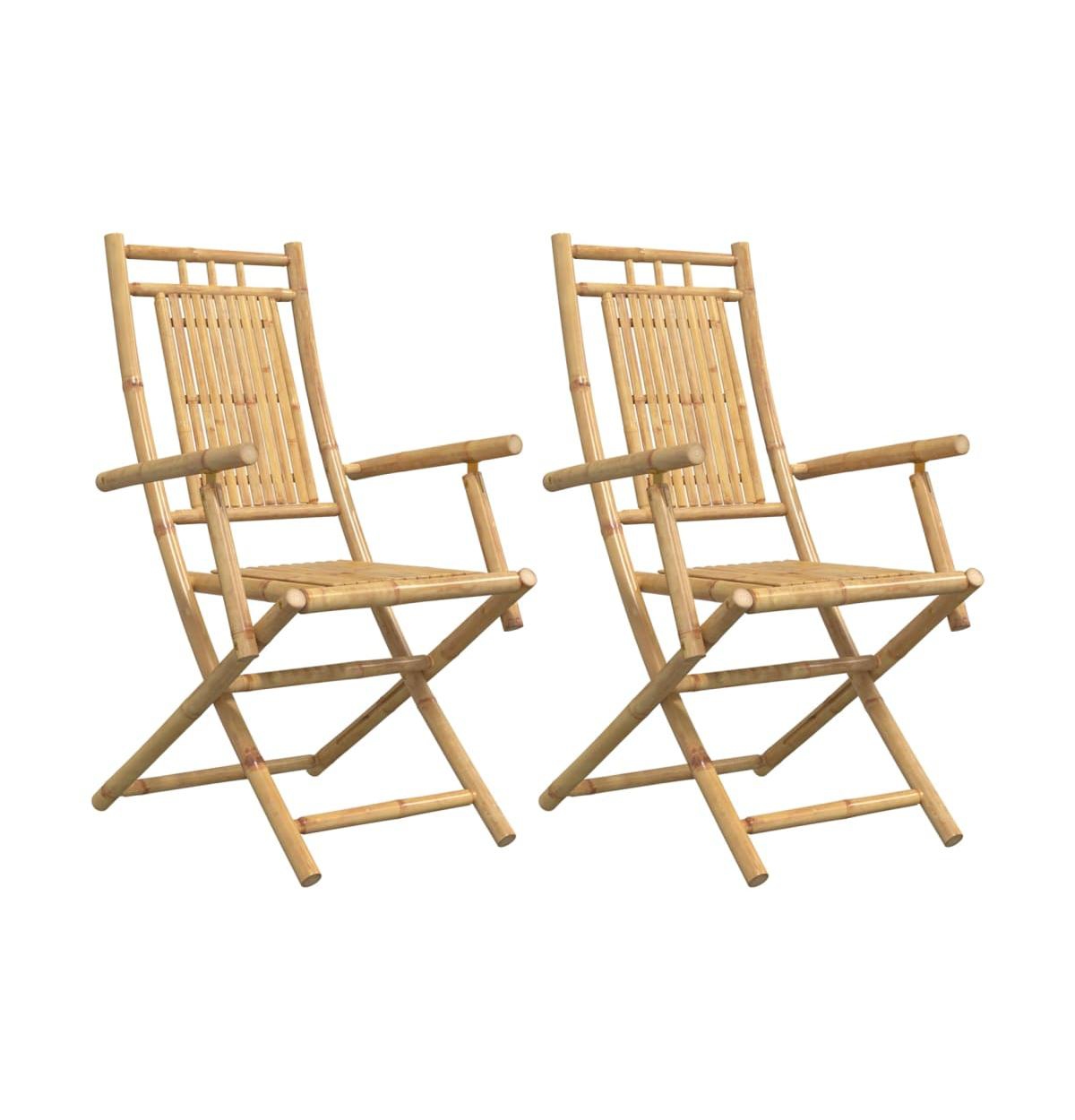 Click here for vidaXL Garden Chair Set of 2 Natural Bamboo Bamboo... prices