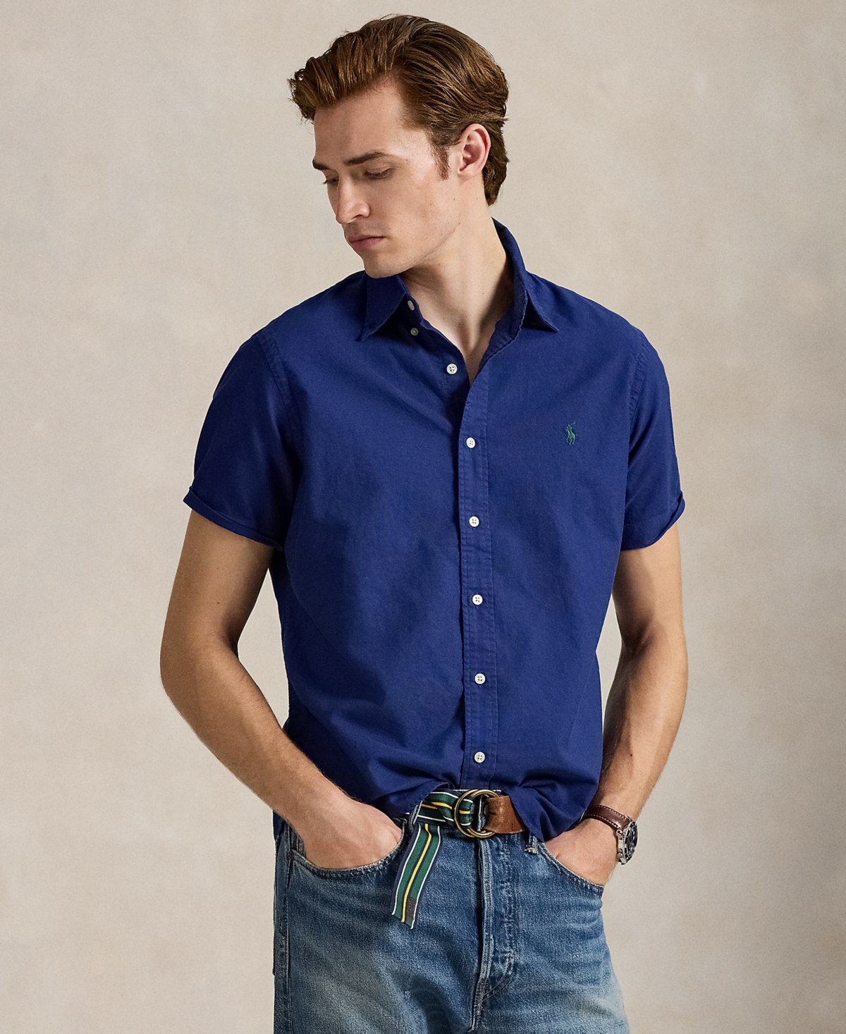Click here for Polo Ralph Lauren Mens Classic Fit Garment-Dyed Ox... prices