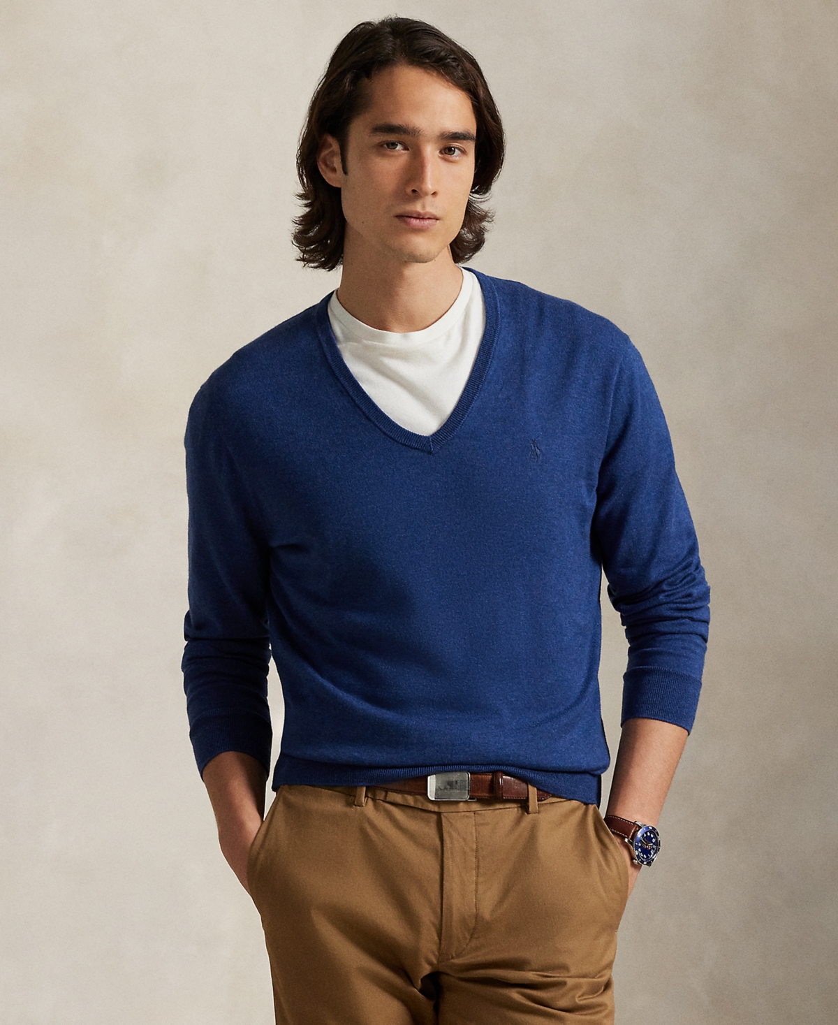 Click here for Polo Ralph Lauren Mens Cotton V-Neck Sweater - Rus... prices
