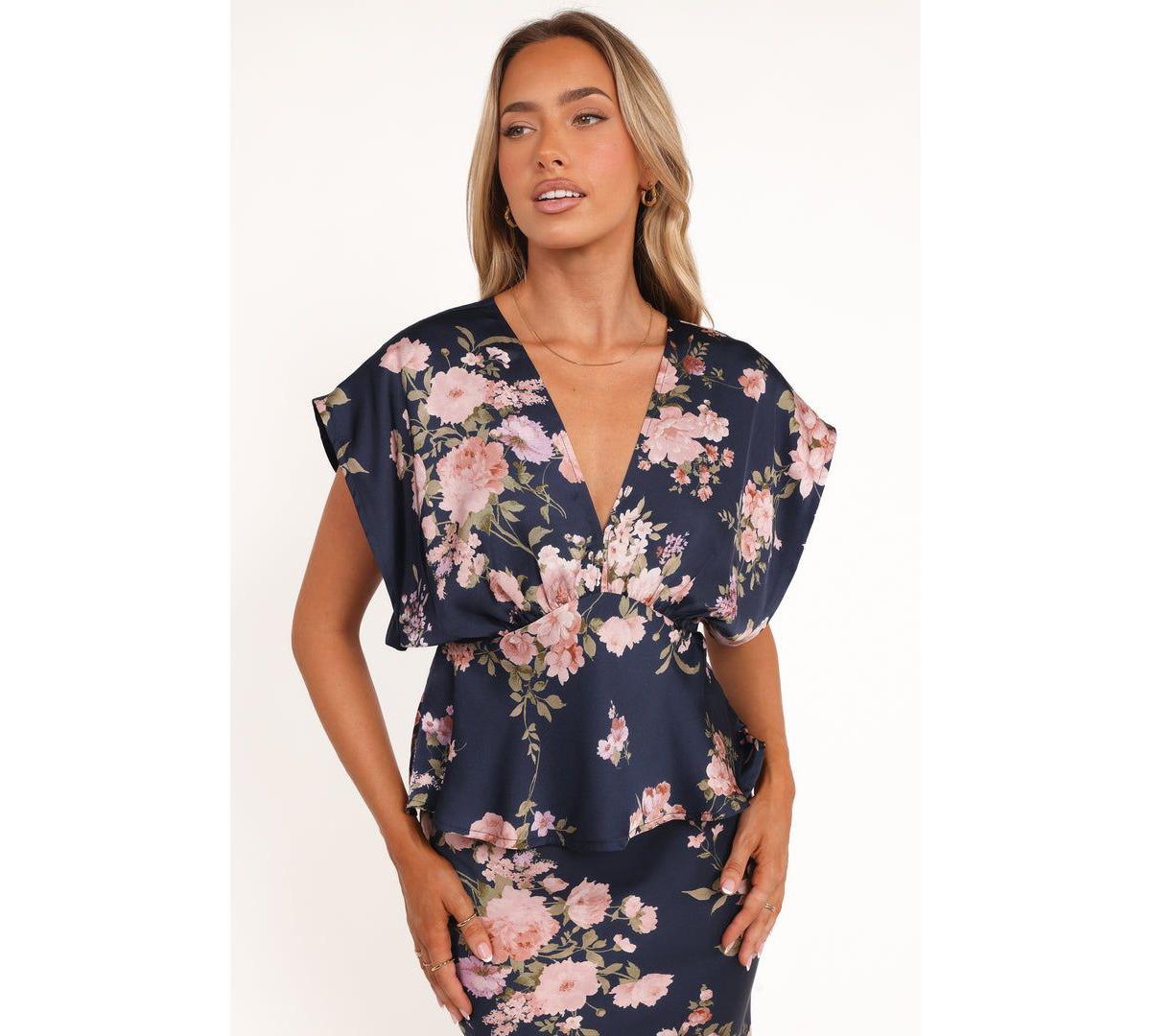 Click here for Petal and Pup Womens Ricki Top - Navy Floral - Blu... prices