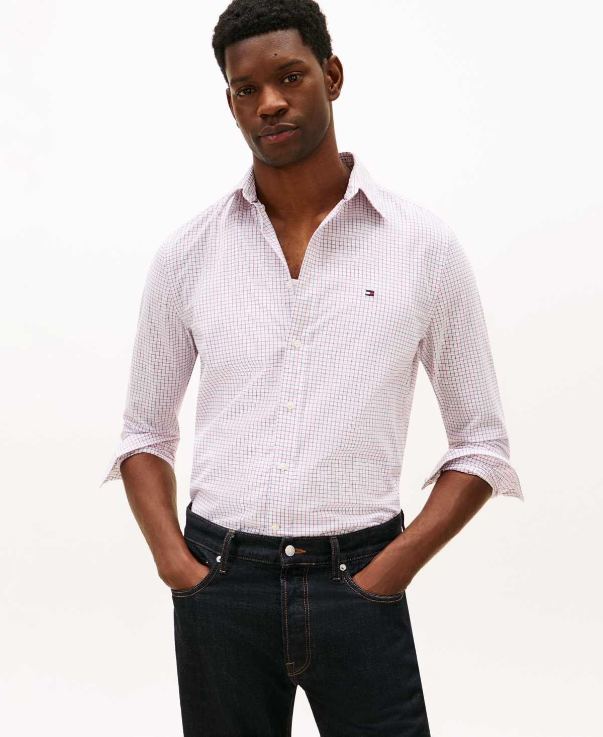 Click here for Tommy Hilfiger Mens Core Tattersall Poplin Shirt -... prices