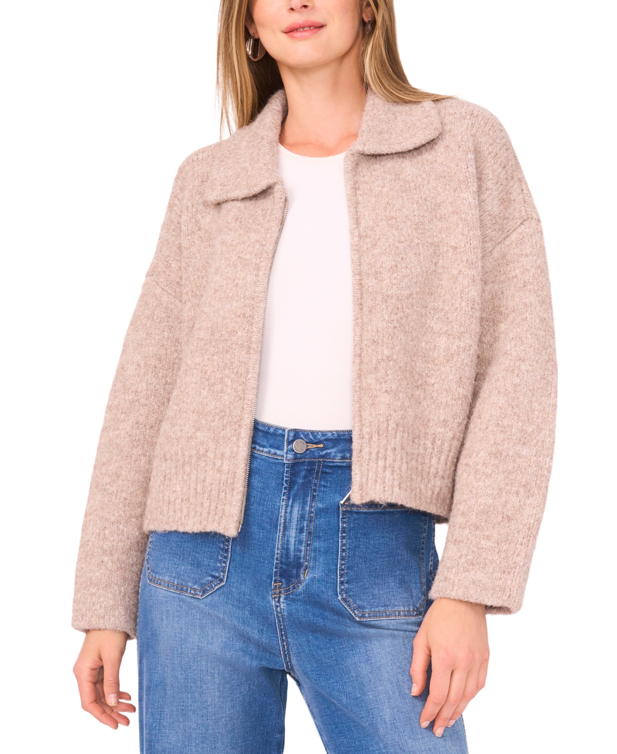 Click here for Vince Camuto Womens Collar Zip-Up Cardigan Sweater... prices