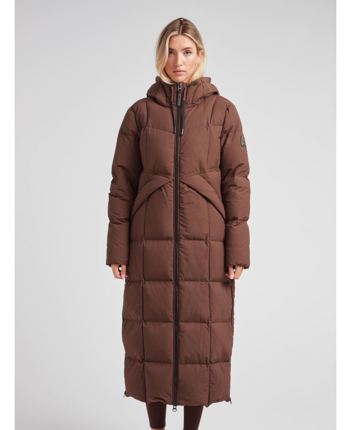 Click here for JACK1T Womens Black Star Extra Long Down Coat - Mi... prices