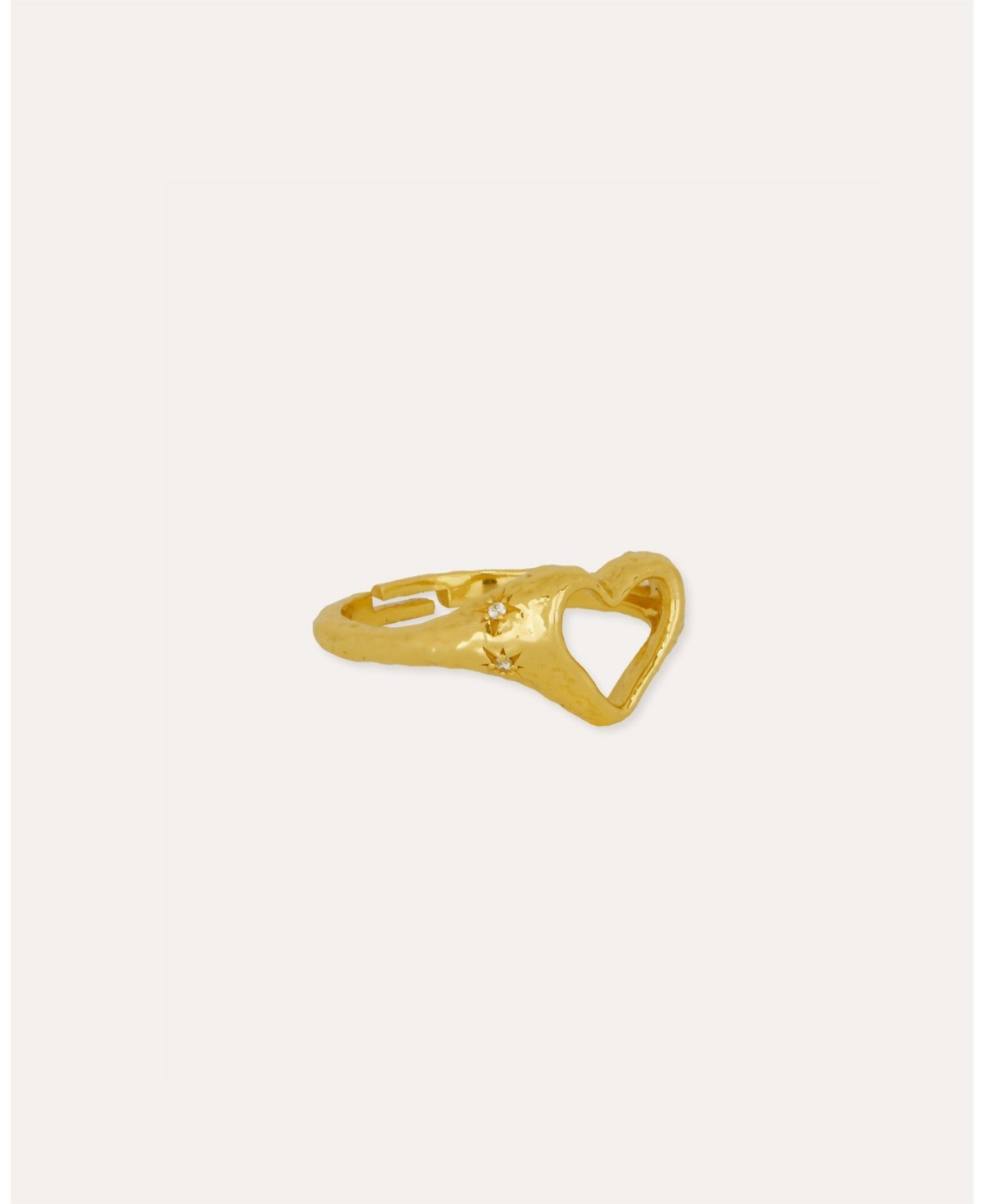 Click here for Ottoman Hands Outline Heart Stacking Ring - Gold prices