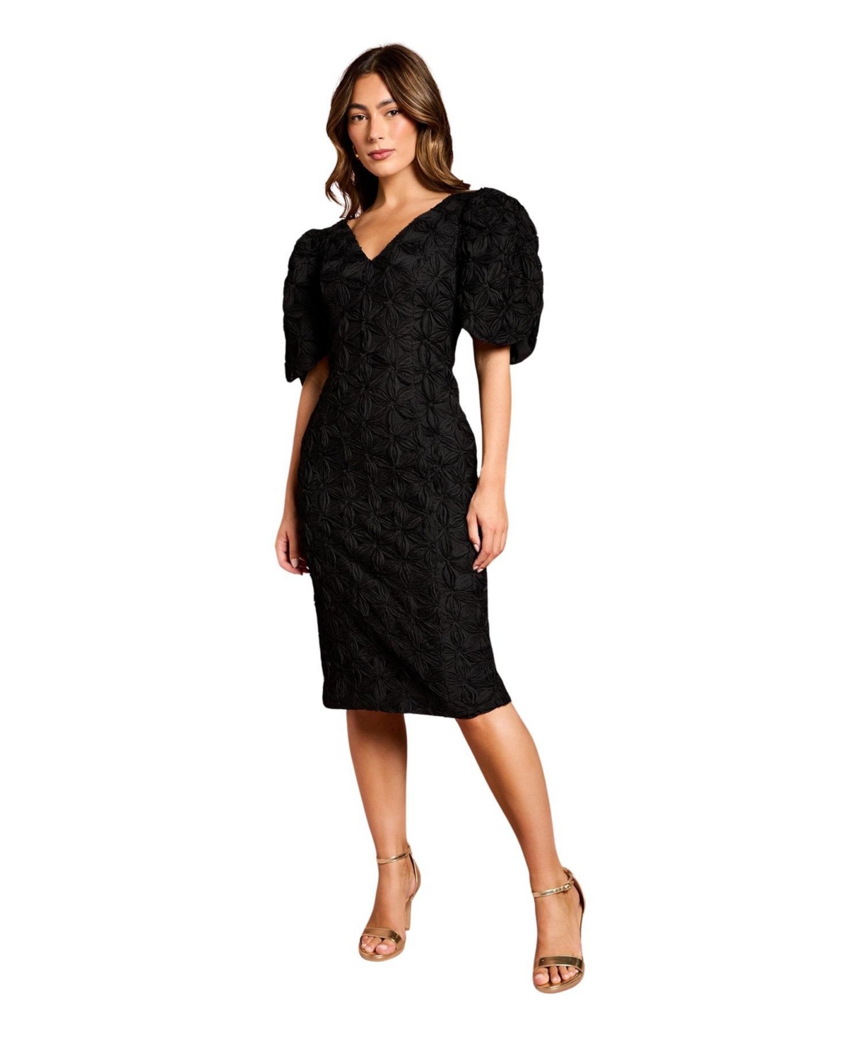 Click here for Coast Womens Floral Pleated Sleeve Pencil Dress -... prices