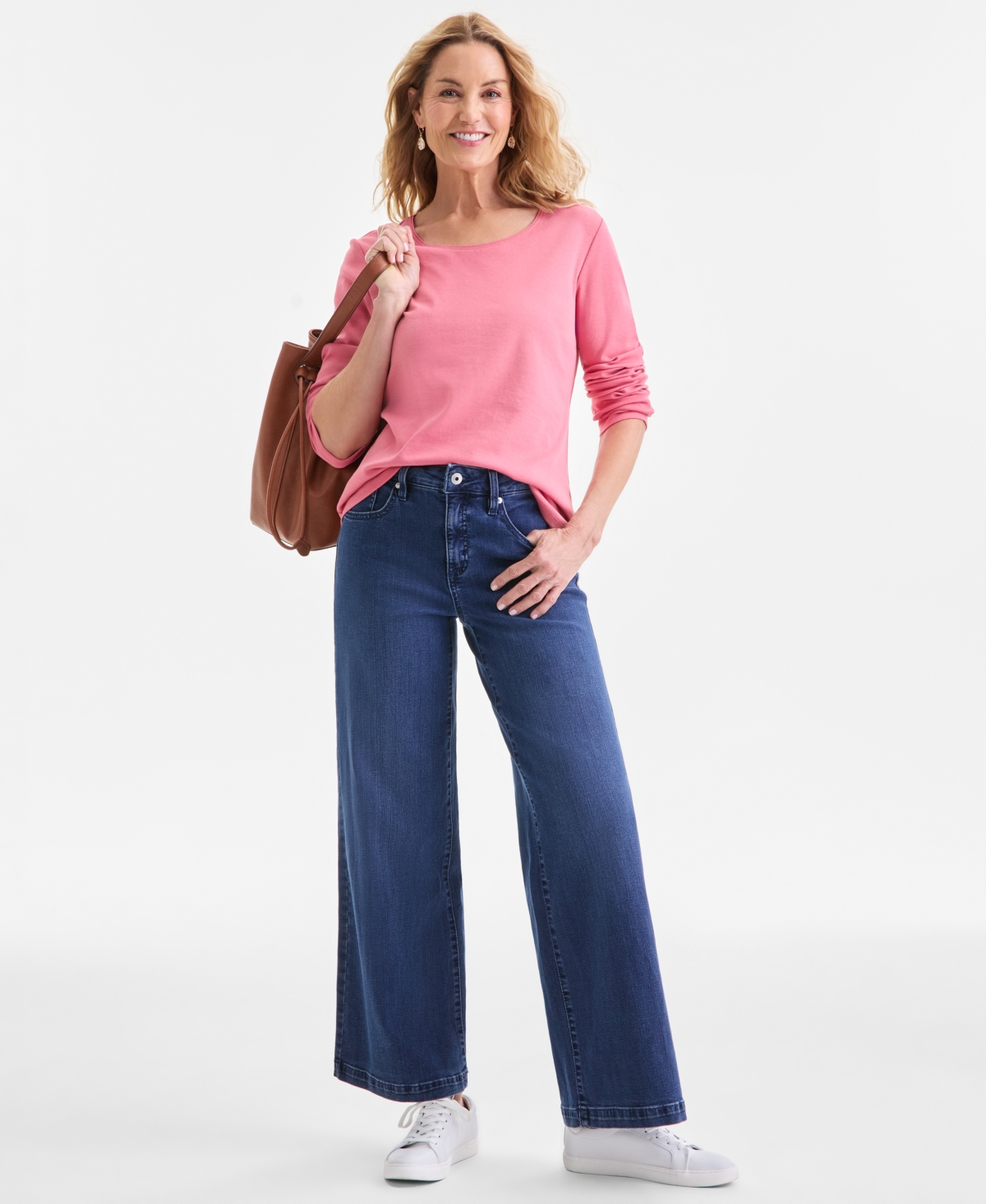 Click here for Style & Co Womens High-Rise Wide-Leg Jeans  Macys... prices