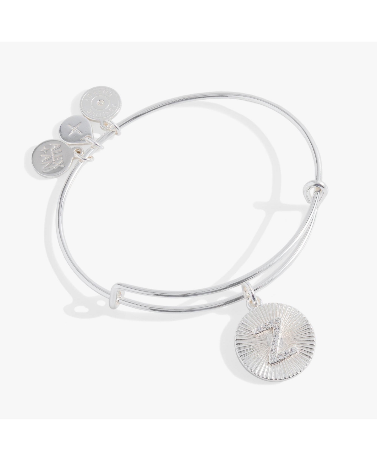 Click here for Pave Starburst Texture Initial Bangle Bracelet M -... prices