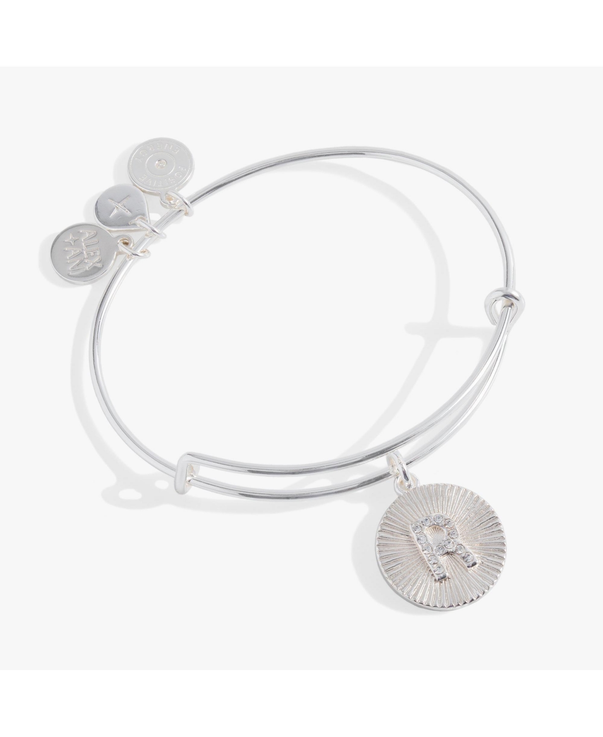 Click here for Pave Starburst Texture Initial Bangle Bracelet M -... prices