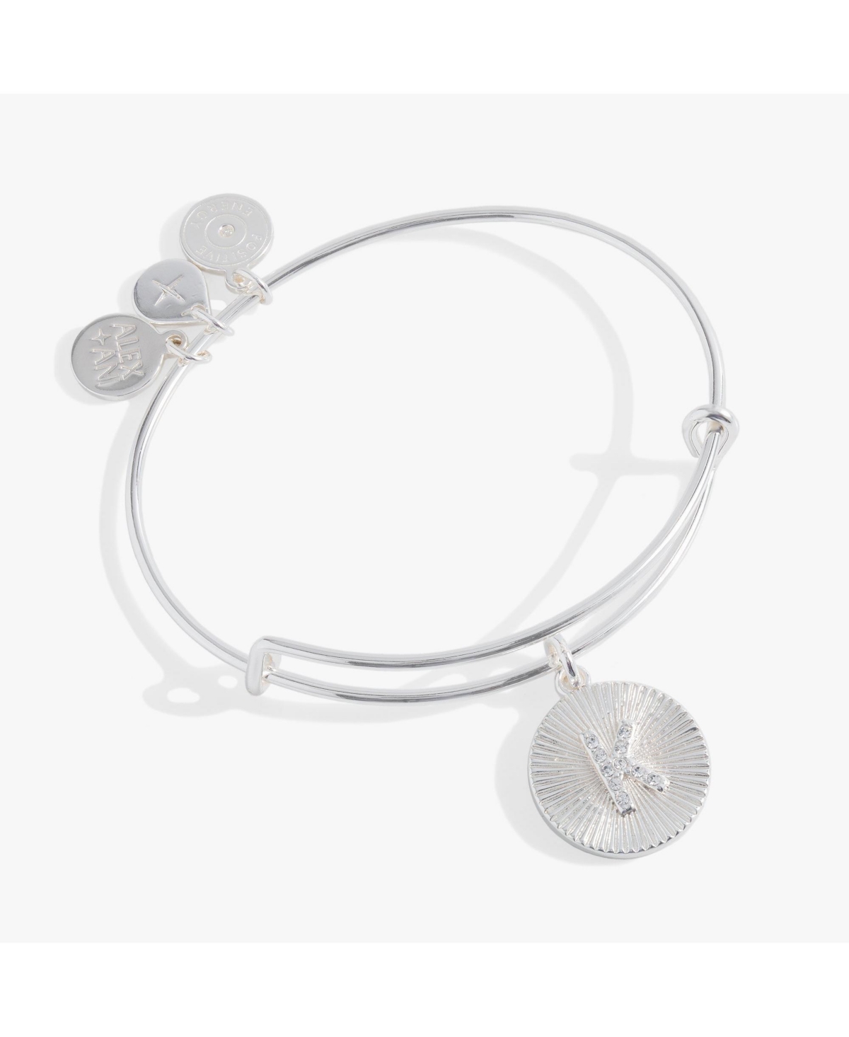 Click here for Pave Starburst Texture Initial Bangle Bracelet M -... prices