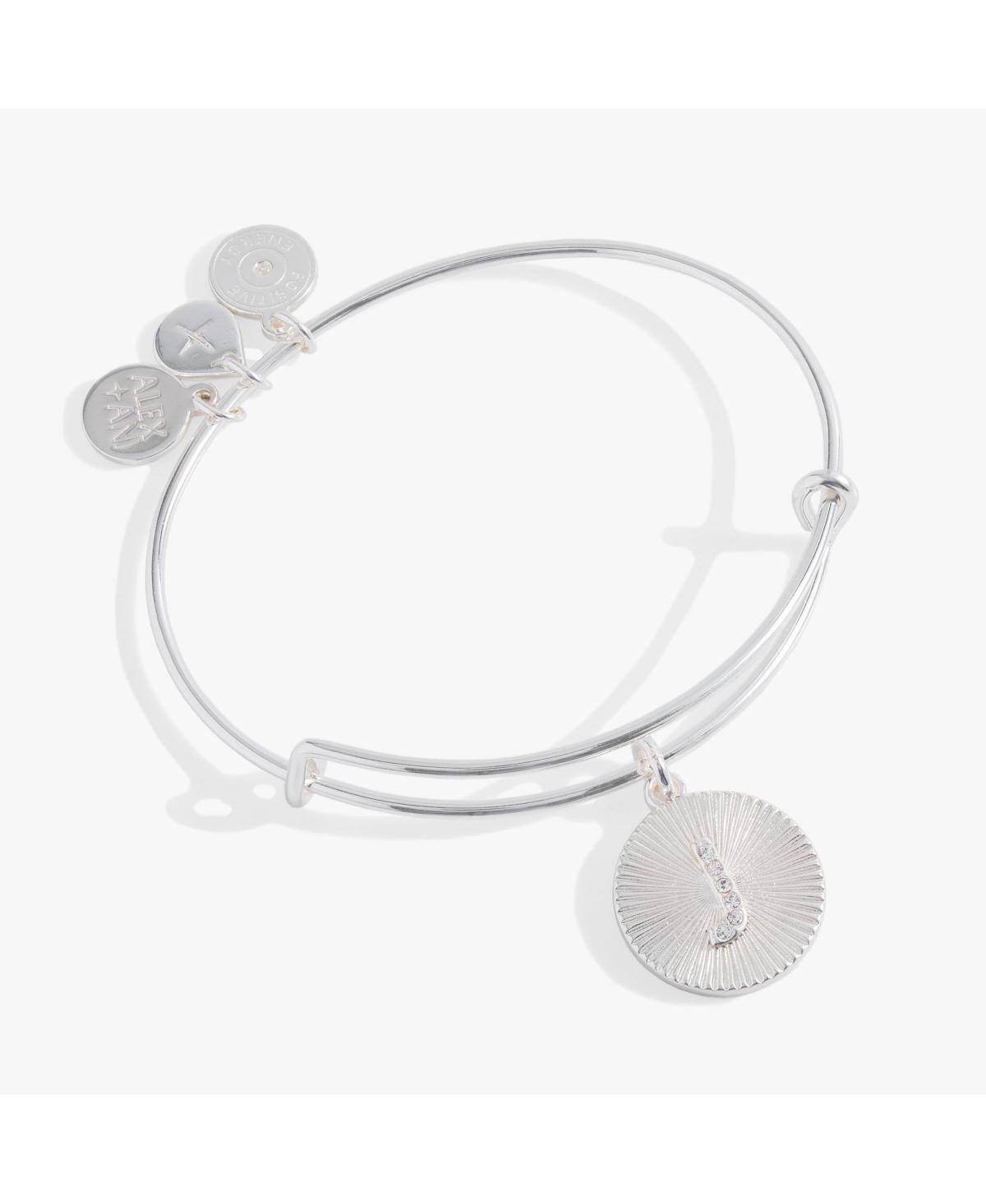 Click here for Pave Starburst Texture Initial Bangle Bracelet M -... prices