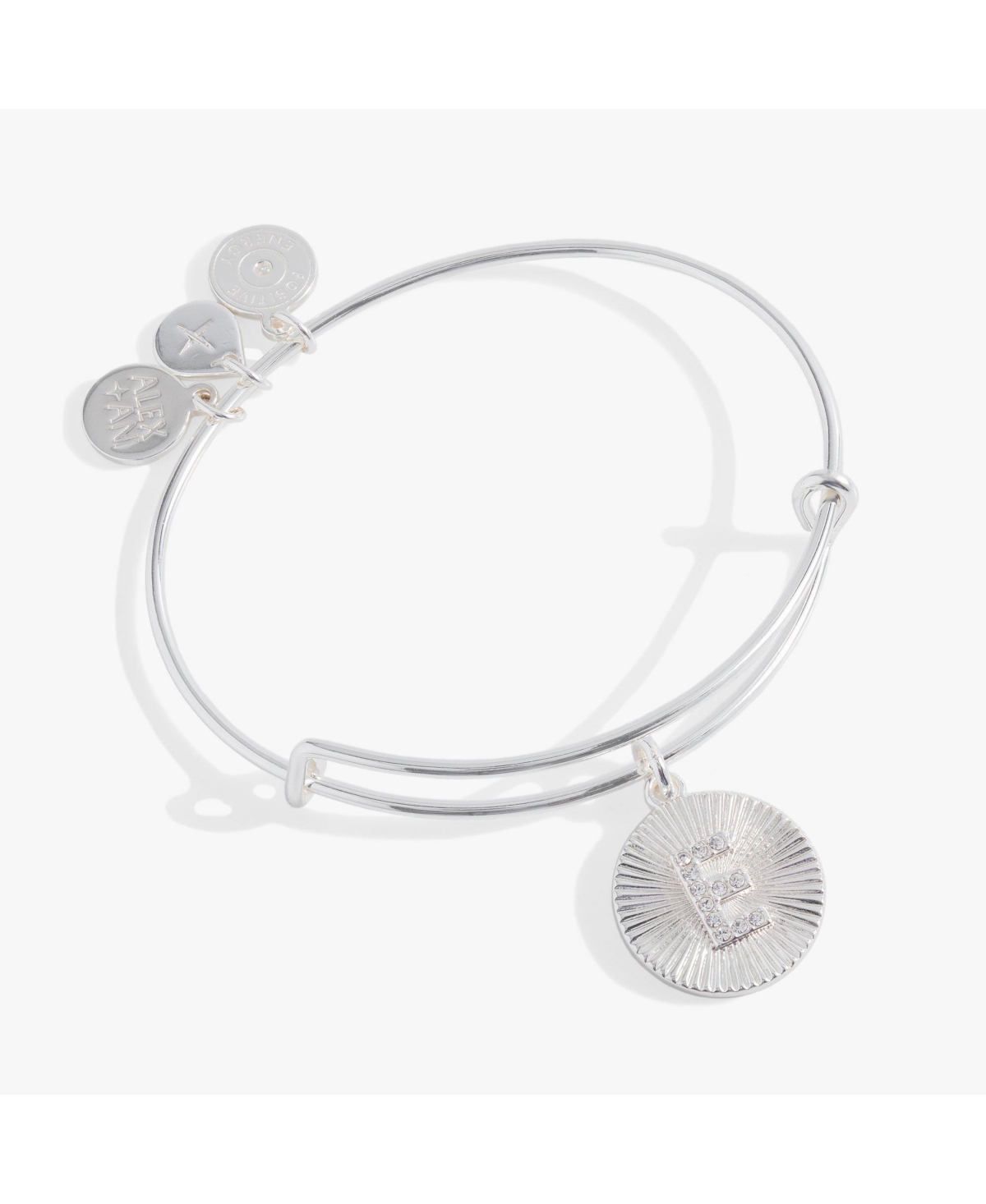 Click here for Pave Starburst Texture Initial Bangle Bracelet M -... prices