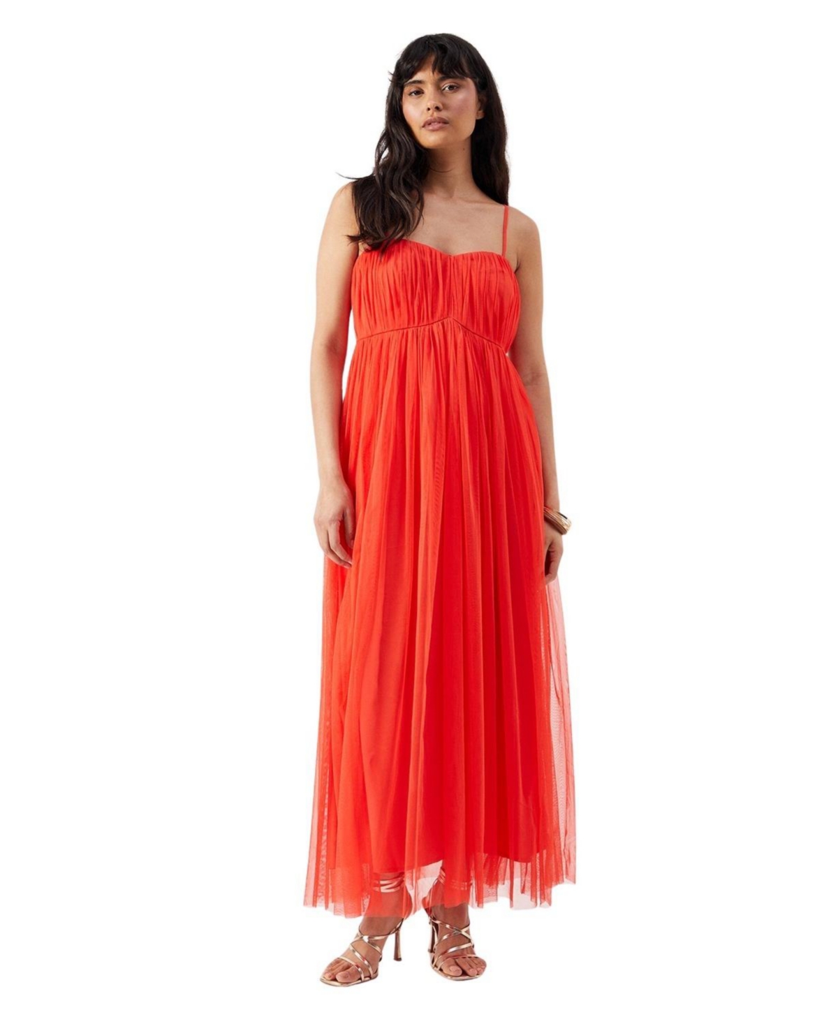 Click here for Warehouse Womens Tulle Strappy Bandeau Maxi Dress... prices