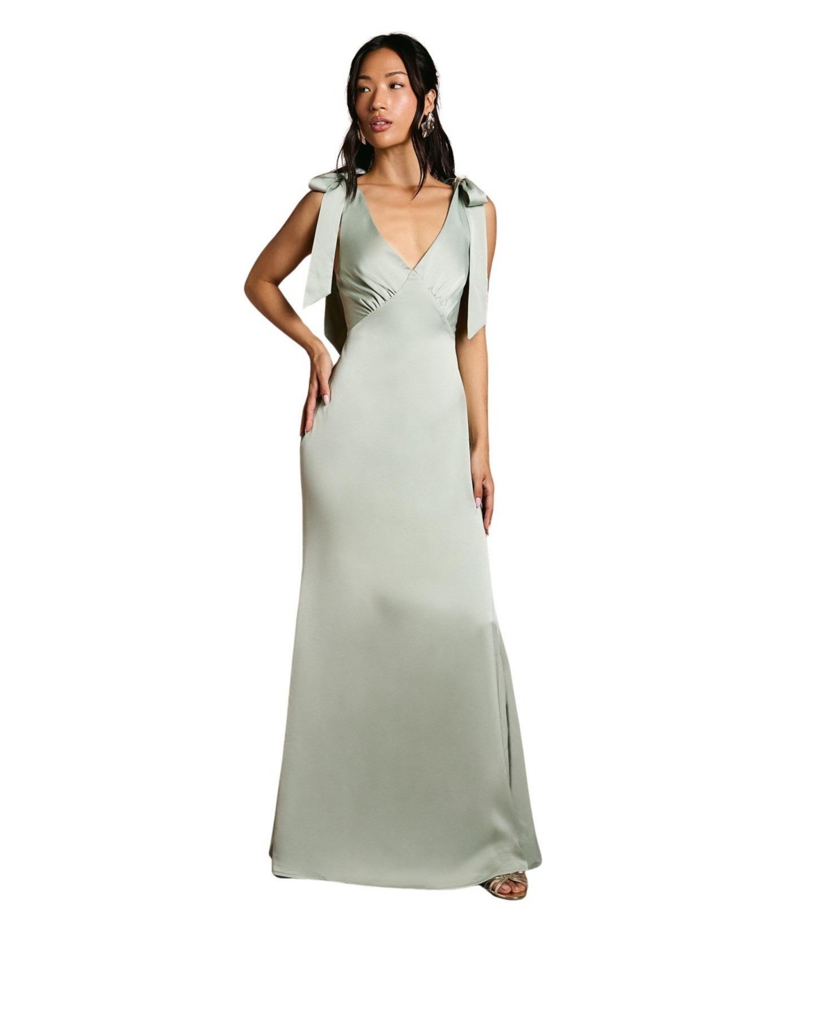 Click here for Coast Womens Satin Back Maxi Bridesmaid Dress - Sa... prices