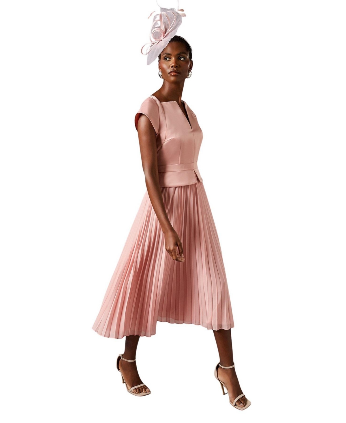 Click here for Coast Womens Midi Wedding Guest Dress - Blush prices