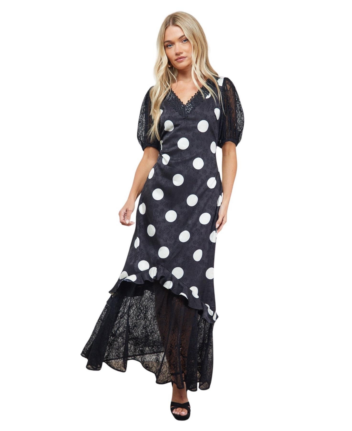 Click here for Oasis Womens Frill Detail Puff Sleeve Midi Dress -... prices