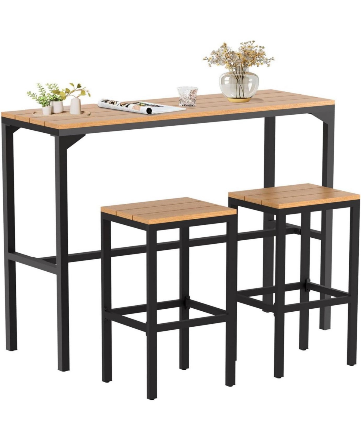 Click here for Aecojoy 3 Pieces Outdoor Bar Set of 2 for Balcony... prices