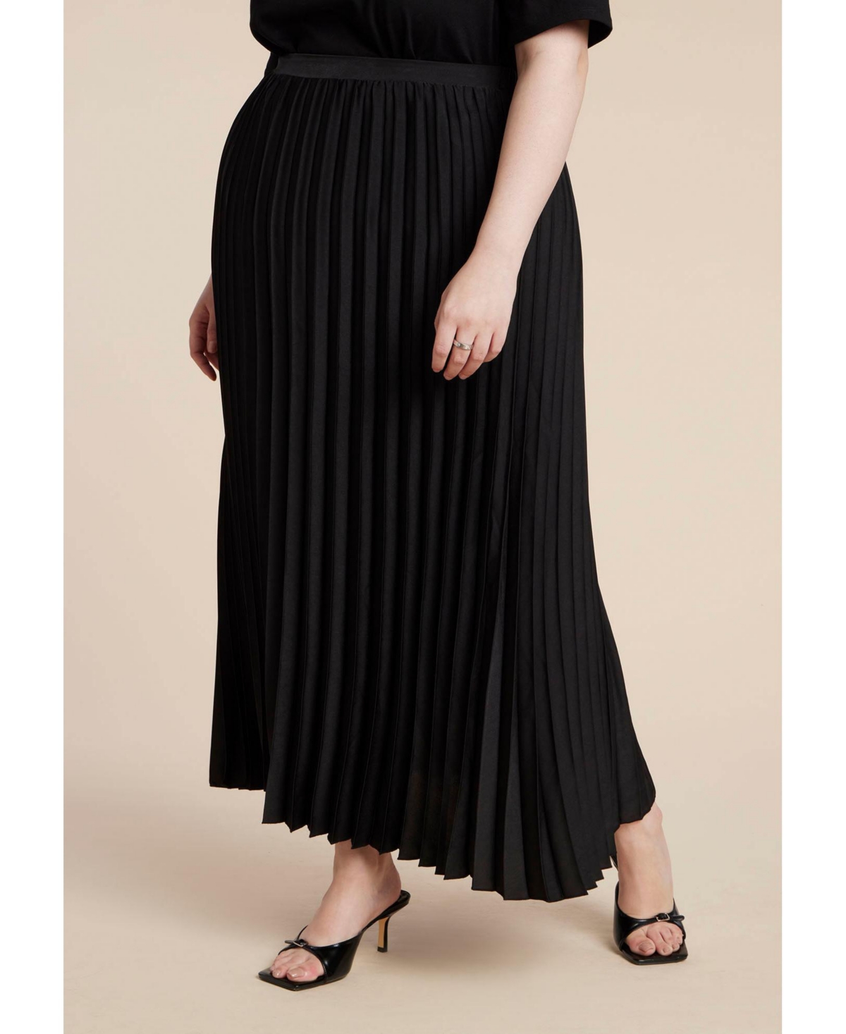 Click here for Eloquii Womens Plus Size Pleated Maxi Satin Skirt... prices