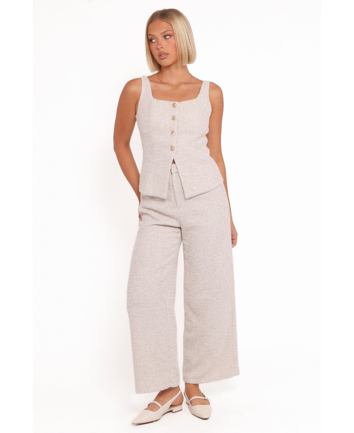 Click here for Petal and Pup Womens Greta Tailored Pant Set - Whi... prices