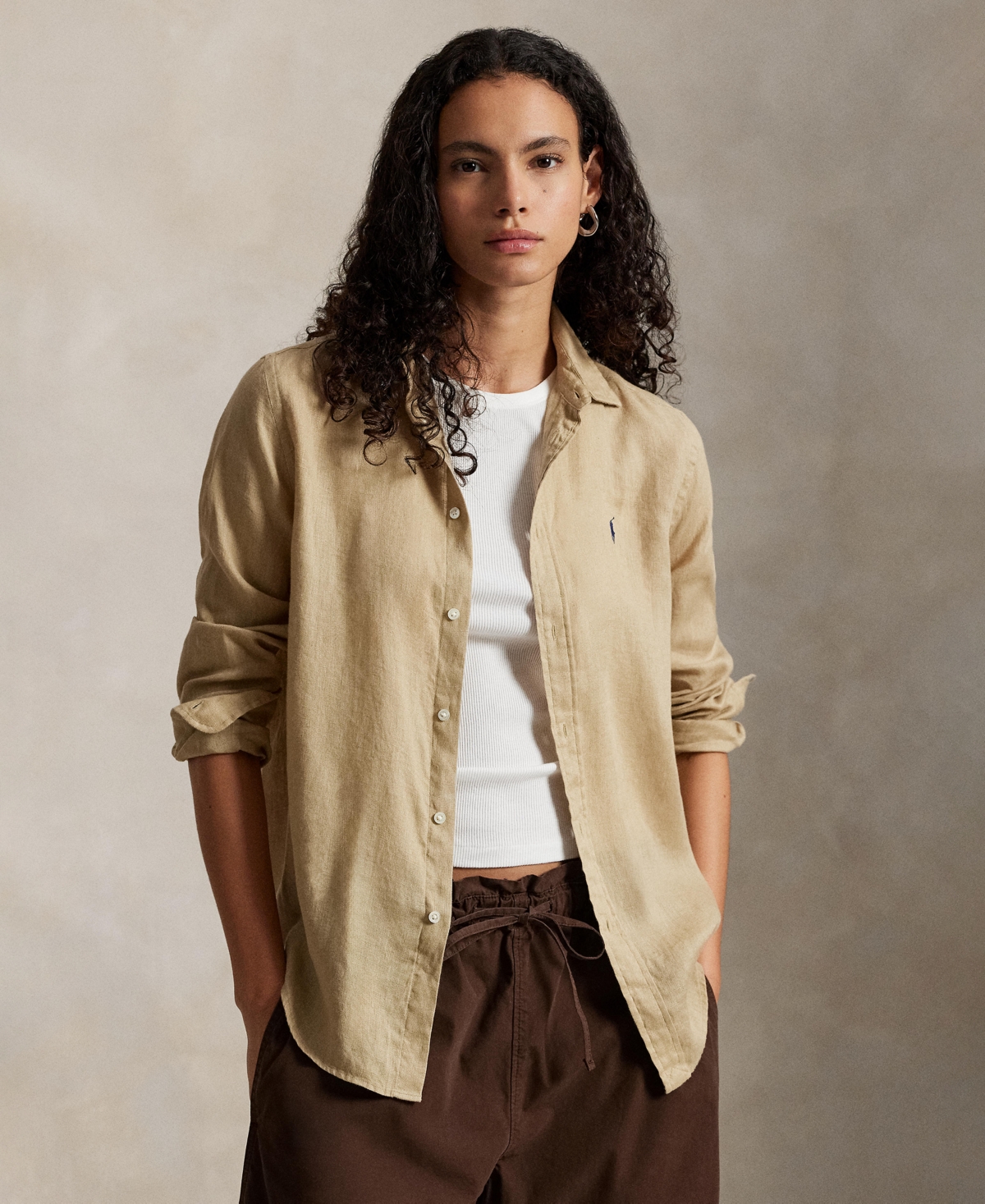 Click here for Polo Ralph Lauren Womens Classic-Fit 100 Linen Shi... prices