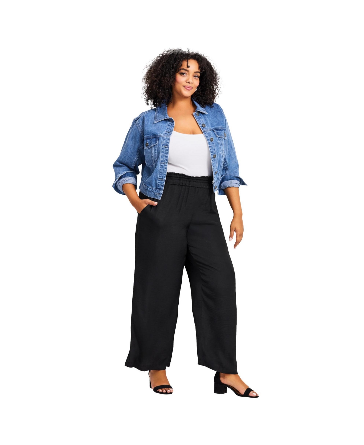 Click here for Avenue Womens Elly Wide Leg Pull On Pant - Black prices