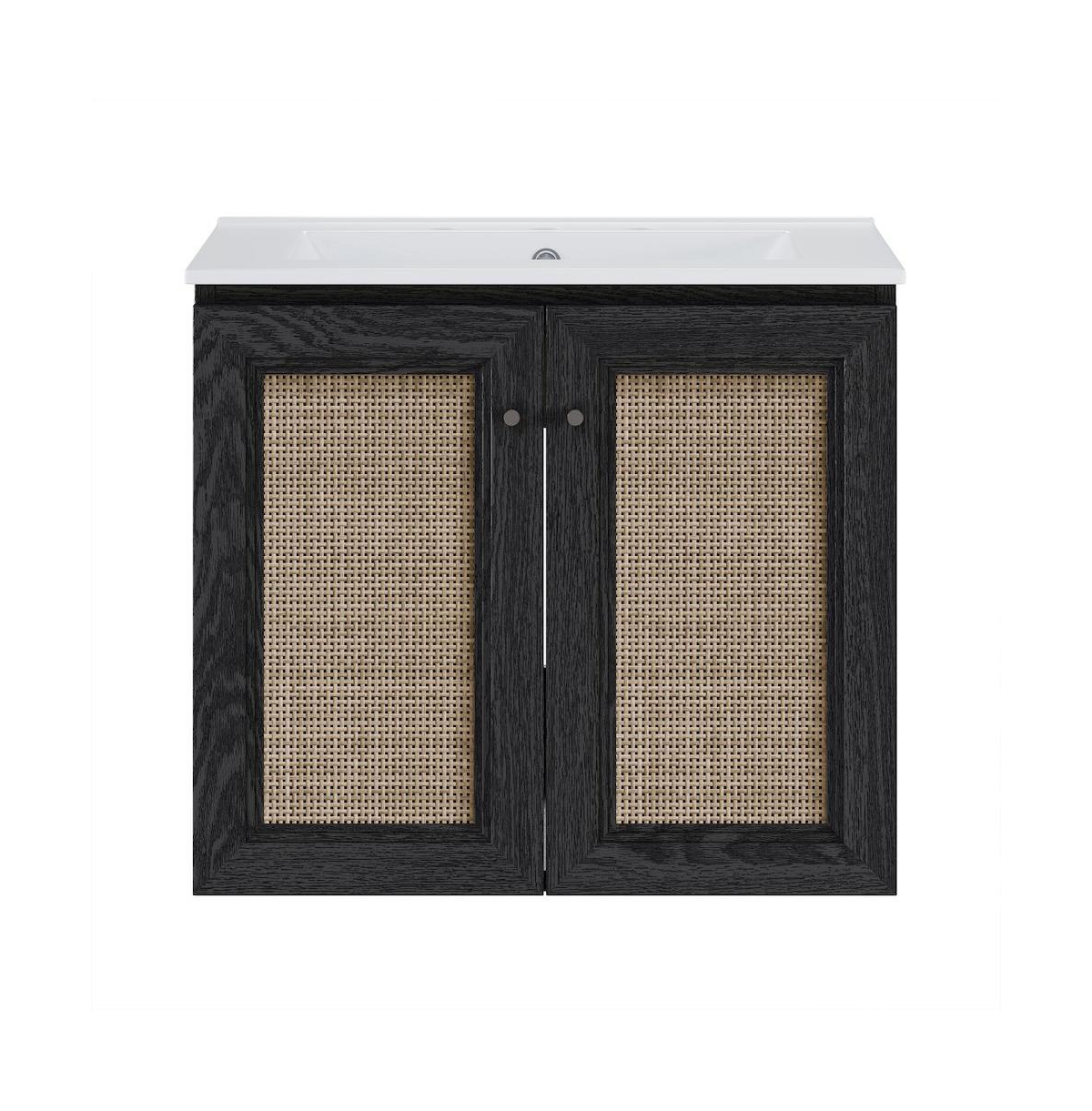 Click here for 24" Wall-Mounted Bathroom Vanity  Black Oak... prices